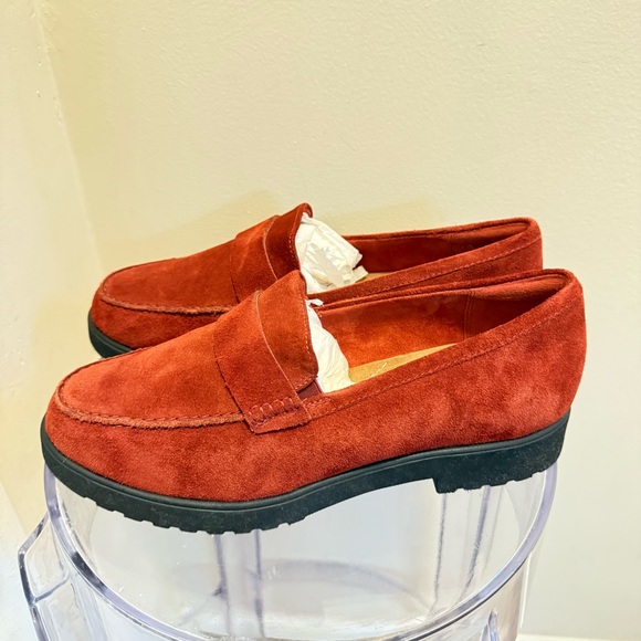 Clarks | Shoes | Clarks Womens Brick Red Suede Loafers | Poshmark